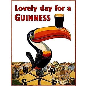 Unoopler Lovely Day for A Guinness Retro Metal Sign Vintage Man Cave Bar Pub Vintage Metal Signs 12x16
