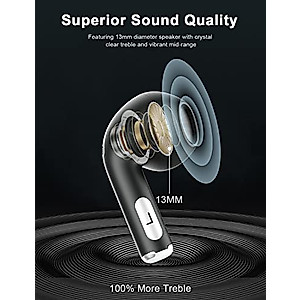 Myinnov Wireless Earbuds, Bluetooth 5.3 Ear Buds Touch Control with in-Ear Built-in Microphone Deed Bass Headphones,Premium Stereo Earphones IPX6 Waterproof Headset for Sport (Black)