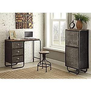 4D Concepts Industrial BOOKCASE, Natural distressed wood/Black/Grey