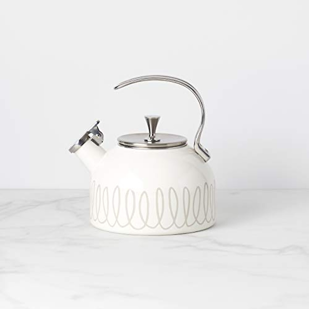 Kate Spade New York 886301 Charlotte Street Gray Metal Kettle, Grey, 2.5 qt (2.4 L)