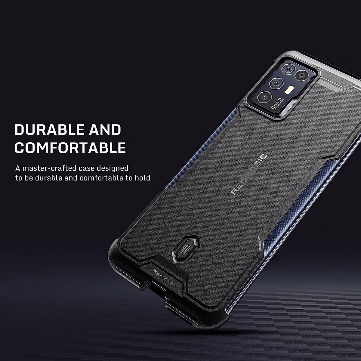 nubia REDMAGIC 6R Pro Handle Protective Case, Flexible TPU Cover Anti-Scratches Shockproof Phone Case Compatible Red Magic 6R/6 Racing, Black