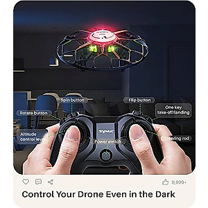 SYMA Drone for Kids with LED, X660 Mini Quadcopter with 3D Flip, Rotary Ascent, Headless Mode, Speed Switch and Full Protection RC Helicopters UFO Toys Gifts for Beginners Adults