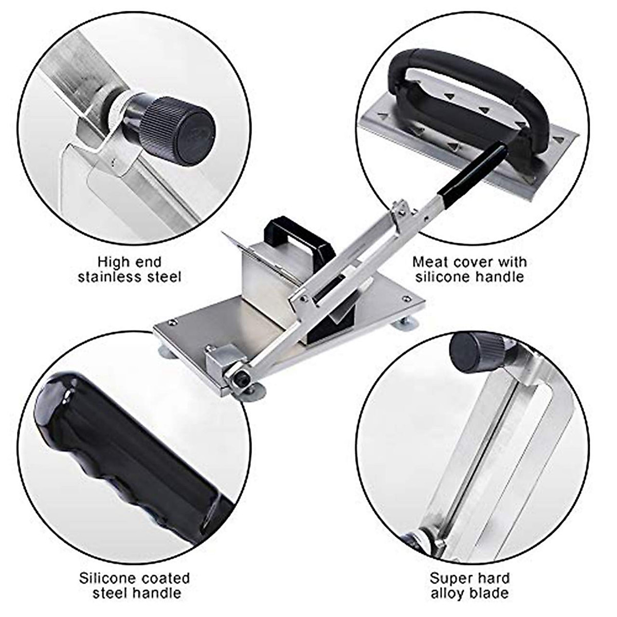 aingycy Frozen Meat Slicer Hand Slicing Machine Stainless Steel Frozen Beef Mutton Bacon Meat Cutter Vegetable Fruit Meat Cleaver for Home Kitchen and Commercial Use