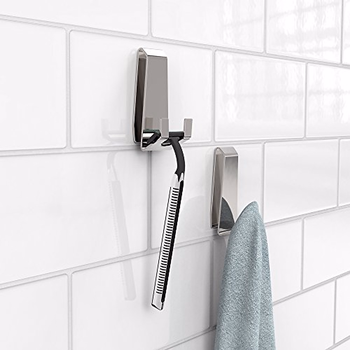 Better Living Products 13863 FACET 2-Hook Set, Polished Stainless Steel