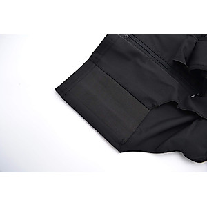 BaronHong Women Lesbian Tomboy Zip Up Chest Binder Quick-Drying Swimwear Vest Tank Top+Swimming Pants(Black,S)