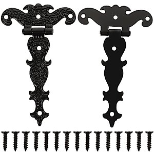 2pcs T-Shaped Door Hinge Hinges Outdoor Gate Hinges for Wooden Fences Heavy Duty Black Hinges Gate Hardware for Wooden Fences Heavy Duty Fence Gate Kit Barn Door Hinges