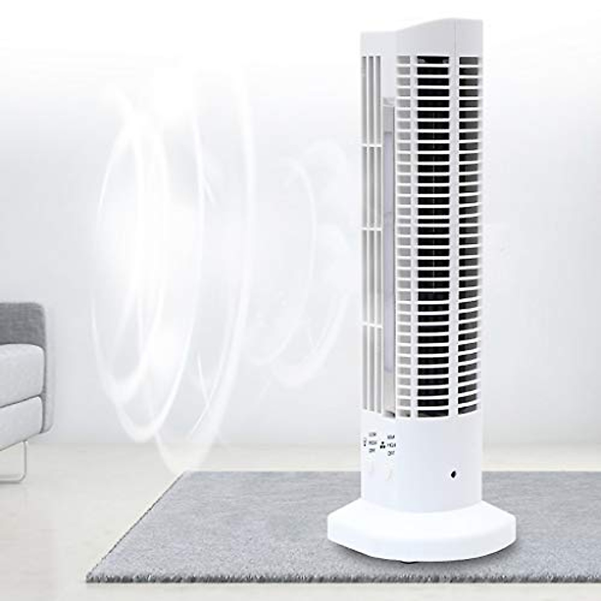 Clothing 2 in 1 Portable Electric Oscillating Tower Fan with Led Light, Leafless Cooling Fan Perfect for Office Dorm Nightstand(White) RR613