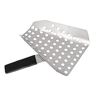 Popcorn Speed Scoop - 304 Stainless Steel Food Grade Filter Spoon with Holes, Removes Unpopped Kernels, Ergonomic Single Handle French Fry Scoop for Kitchen, Popcorn Machine
