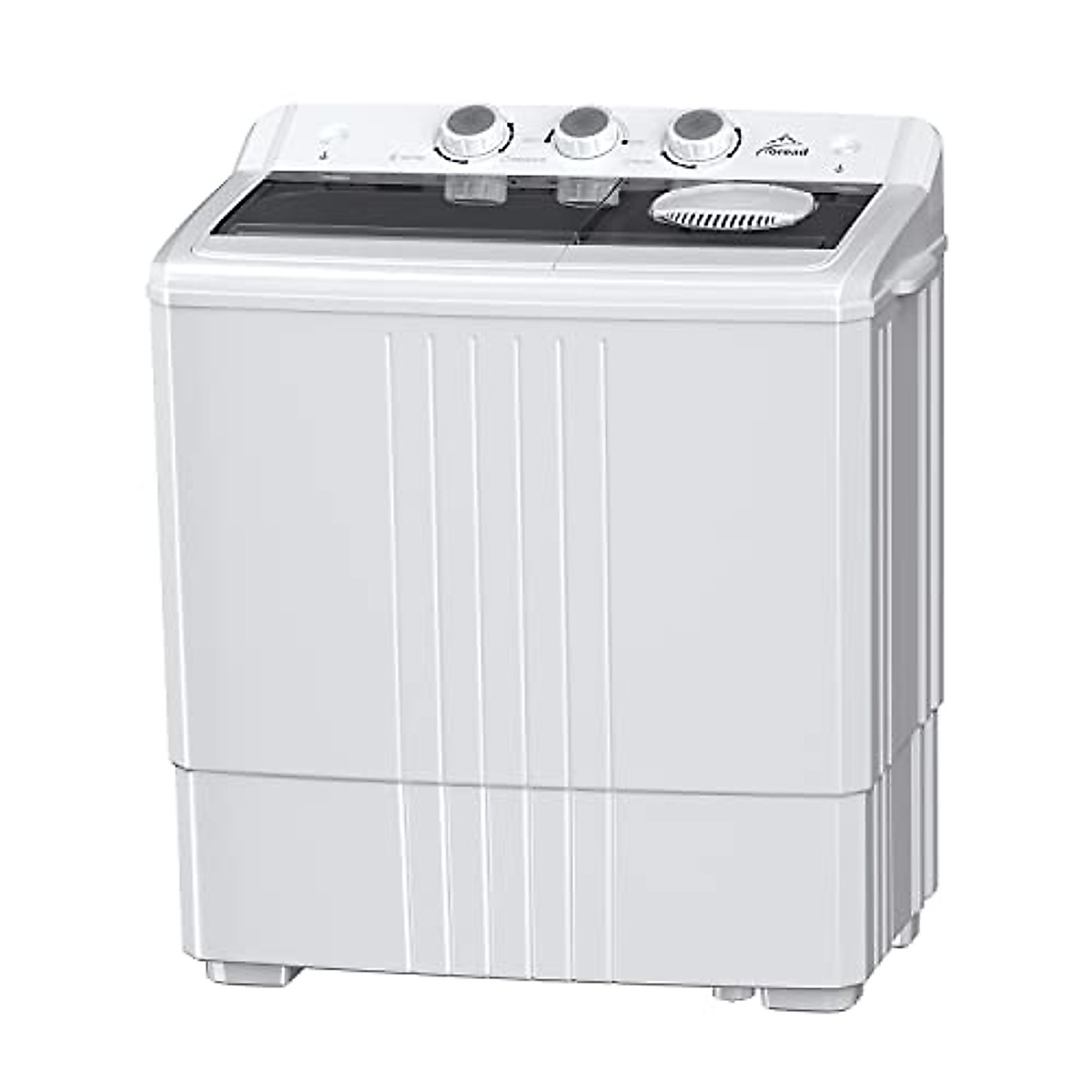TOREAD Compact Twin Tub Portable Washing Machine 21lbs Capacity, Mini Washer(14.4lbs)&Spiner(6.6lbs), Built-in Drain Pump, Semi-Automatic