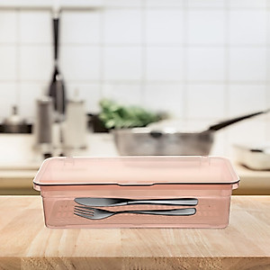 OUNONA Boxes to Home Tool with Containers Drainer Covered Utensil and Holders Trays Storage Keeps Container Dinnerware Color Plastic Organized Drain Chopsticks Flatware Tray Holder