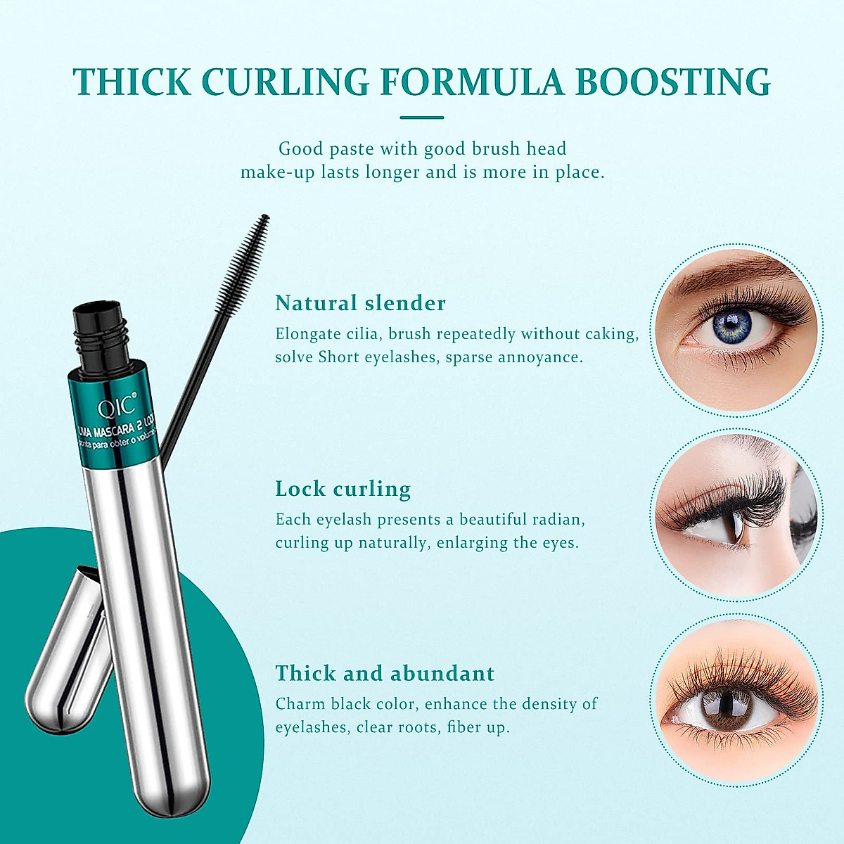 3 PCS Silk Fiber Mascara for Longer, 2 in 1 Vibely Mascara Voluminous Eyelashes,Natural Waterproof Smudge-Proof, All Day Exquisitely Long, Smudge-Proof Eyelashes with Eyeliner and Eyebrow Pencil (3 Pack)