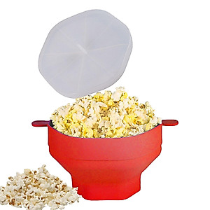 Micropop, Popcorn Popper Machine, Foldable Popcorn Maker With Double Handle, Silicone Microwave Popcorn Popper, Popcorn Collapsible Bowl With Ergonomic Design For Dorm Small Kitchen Office