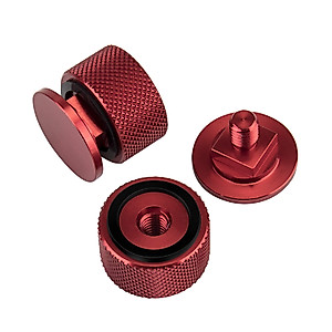 3mirrors Welding Hood (Pipeliner) Helmet Fasteners Red Headgear Replacement Parts Accessories Screws Flip Hood Aluminum - Anodized w/Silicone Washer Non-Slip 1 Pair
