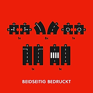 Waytoplay Ringroad, 12 Piece Circuit for Toy Cars - Flexible, Indestructible, and Waterproof - Modular Car Tracks - Made in The Netherlands