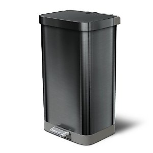 Glad Stainless Steel Step Trash Can with Clorox Odor Protection | Large Metal Kitchen Garbage Bin with Soft Close Lid, Foot Pedal and Waste Bag Roll Holder, 20 Gallon, All Pewter
