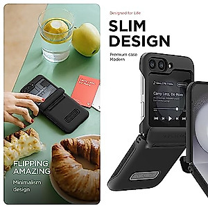 VRS DESIGN Terra Guard Modern for Galaxy Z Flip 5 5G Phone Case (2023), Premium Modern Neat Style Semi-Auto Hinge Protection Case (Matte Black)