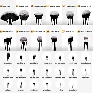 DUcare Makeup Brushes Professional 32Pcs Make up Brushes Set Premium Synthetic Kabuki Foundation Blending Brush Face Powder Blush Concealers Eye Shadows