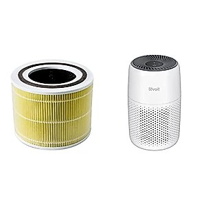 LEVOIT Air Purifier Pet Allergy Replacement Filter, 1 Pack, Yellow & Air Purifiers for Bedroom Home, HEPA Freshener Filter Small Room Cleaner, White