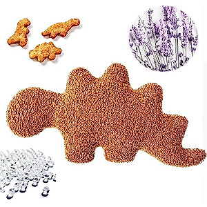 uoozii 17" | 1 Pound | Scented Stego Dino Nugget Plush Pillow - Cute Dino Chicken Nugget Shaped Weighted Stuffed Animals Ideal for Gifts & Home Decor (Brown Stego, 17" | 1 lb | Scented)