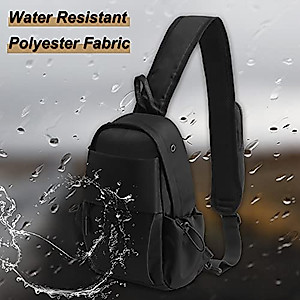 BOXJINCO Crossbody Sling Backpack Sling Bag Shoulder Bag for Men Women, Lightweight One Strap Backpack for Hiking Walking Biking Travel Cycling (Black)