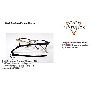 Soft Eyewear Temple Arm Cover Sleeves Add Colors & Designs Eyeglasses Sunglasses for Men, Women & Kids 2 Sizes (Small, Black)