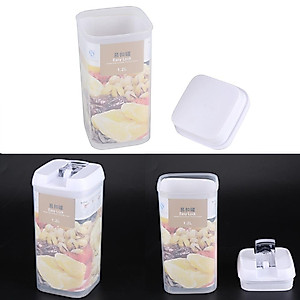 Neufday Sealed Food Storage Box Grain Nuts Cereal Transparent Container Kitchen Accessories(L 1.2L)