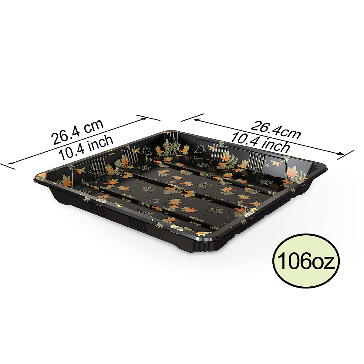 SEABOOM 12# Sushi Container Sushi Tray Sushi plate Samurai party tray 10.4 * 10.4-Inch Take Out tray With Clear Lid 200 sets 12#