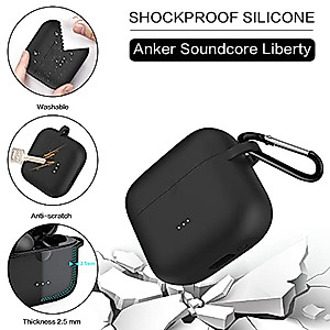 Alquar for Anker Soundcore Liberty Air 2 Case Cover, Silicone Anti-Dust/Scratchproof/Anti-Lost Protective Skin Case for Soundcore Liberty Air 2 Wireless Earbuds with Keychain [Front LED Visible]