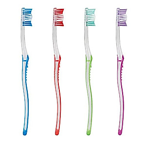 SmileGoods A385 Toothbrush, 38 Tuft, Soft Bristle, 72 Individually Packaged Premium Toothbrushes, Assorted Colors Bulk Pack of 72