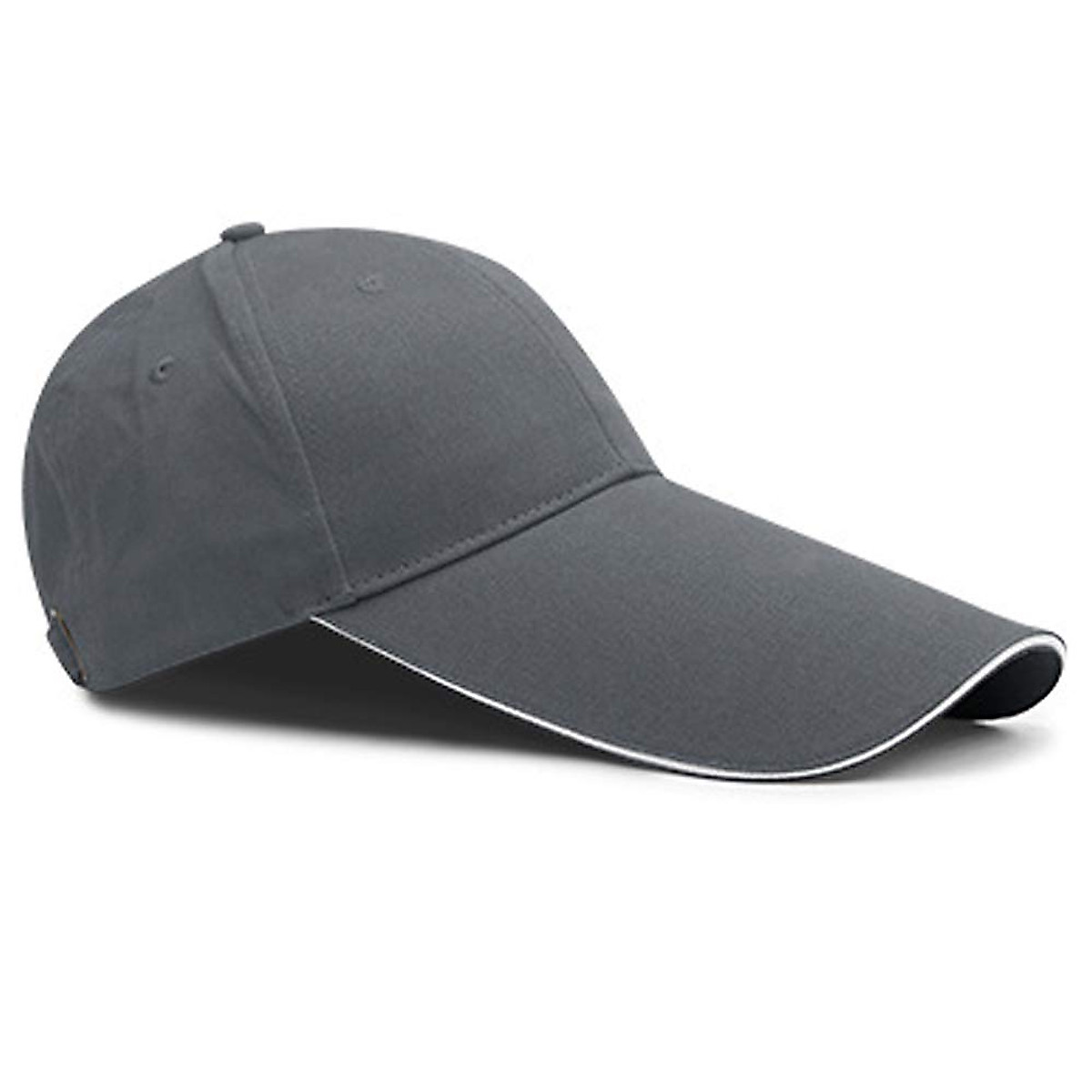 YEKEYI Extra Long Bill 100% Washed Cotton Baseball Cap Lengthened Brim Sun Protection Hat Long Large Bill Cap Gray