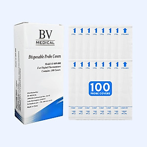 BV Medical Digital Thermometer Rigid Tip 10sec. W/100 Probe Covers Pack
