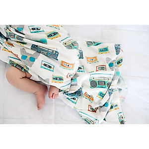 Large Premium Knit Baby Swaddle Receiving Blanket "Bruno" by Copper Pearl