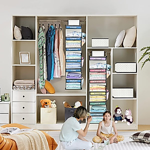 homyfort 6-Shelf Weekly Hanging Closet Clothes Organizer for Kids, Days of The Week Clothes Organizer for Closet, Sturdy Oxford Kids Closet Organizers and Storage (White)