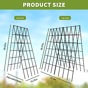 UrGROWA Cucumber Trellis 2 Pack, Foldable A-Frame Garden Trellis for Raised Bed Garden Grow Support with Plant Support Clips, Twist Ties, Plastic Ties, for Cucumber,Tomato, Climbing Plants and Flowers