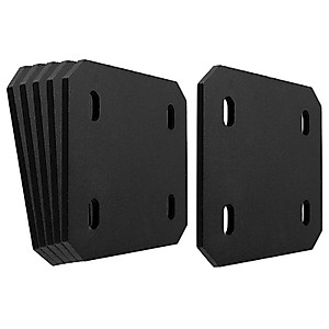 heneng 6 Pcs 4-3/4" x 4-3/4" Black Mending Plate Brace, Flat Straight Repair Fixing Connector, 8 Gauge