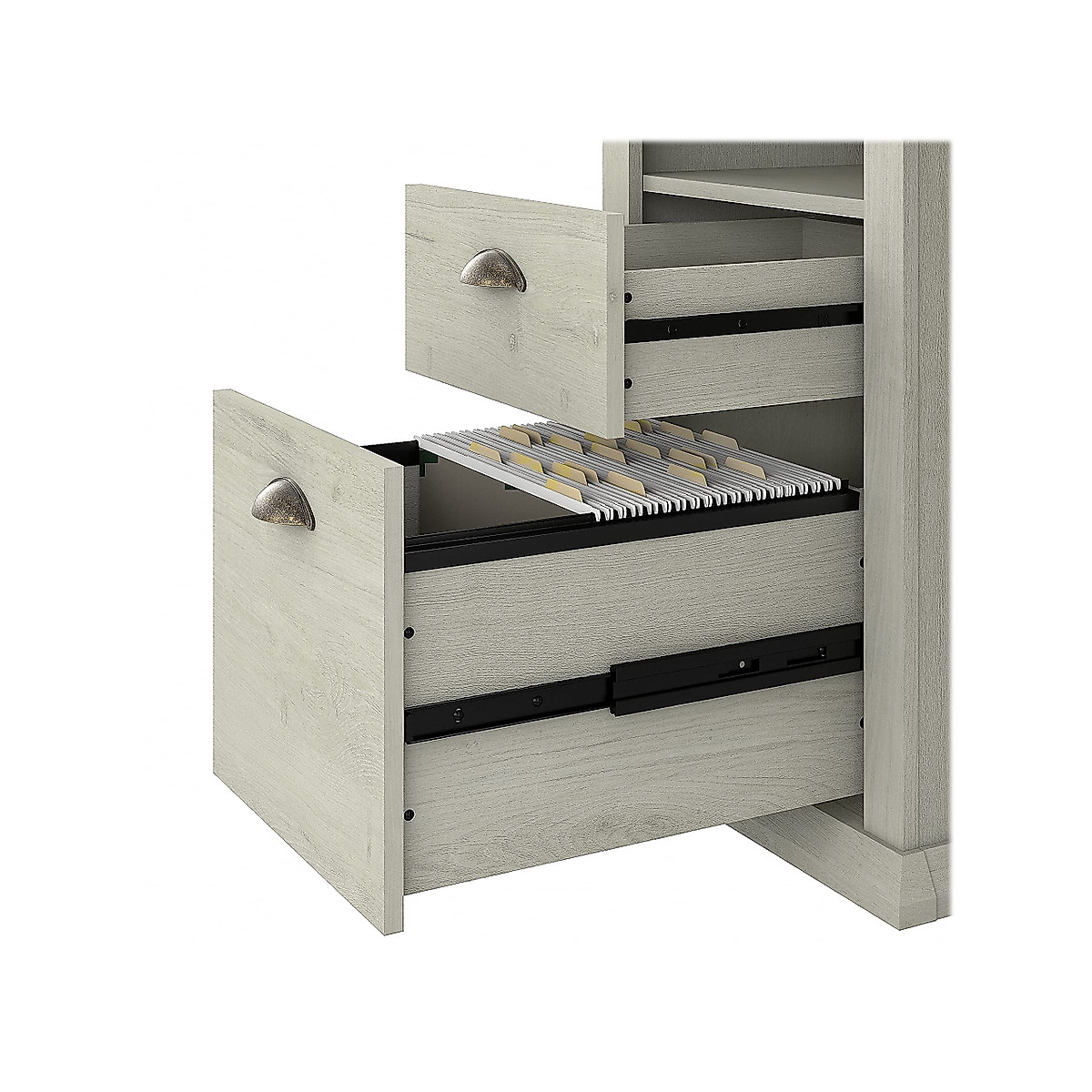 Yorktown 50-Inch Home Office Desk with Storage, Linen White Oak