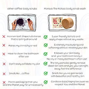 Morava Exfoliating Body Scrub Bar - Natural Coffee & Sugar Body Scrub for Smooth, Nourished & Glowing Skin, Vegan, Cruelty free Sugar scrub for body(Grapefruit and Ginger, 3.17 oz)