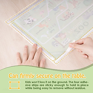 NiBaby Educational Disposable Placemats for Baby & Toddlers 55 Pack, Stick-On Baby Placemat for Restaurants 55PCS, Disposable Toddler & Kids Placemats Learning Alphabet ABC Animal for Dining Table