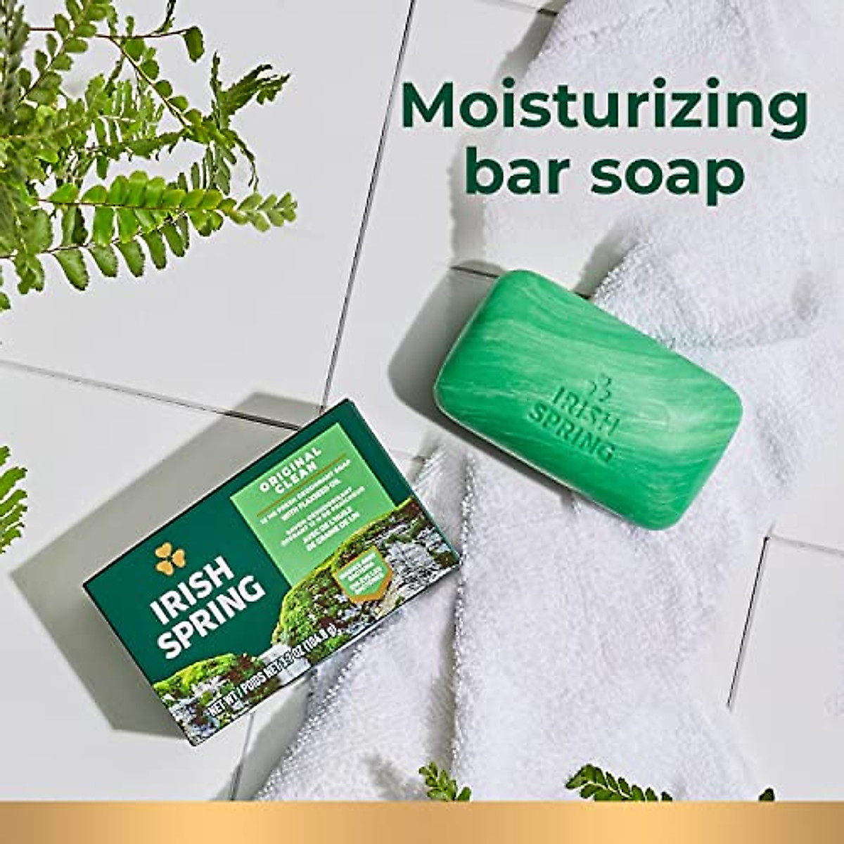 Irish Spring Deodorant Bar Soap, Original, Green Irish Spring, 11.1 Ounce