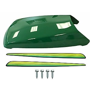 New Kumar Bros USA Upper Hood With LH & RH Decal Set Compatible with JohnDeere LT133 LT155 LT166 LTR155 LTR166
