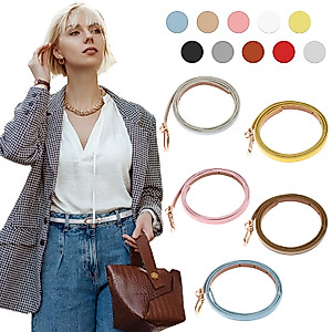 Uoeo Set of 10 Womens Thin Belts Women Skinny PU Leather Belt Adjustable Thin Waist Belt