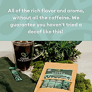 Cusa Tea & Coffee | Premium Instant 100% Arabica Decaf | Rainforest Alliance Certified Arabica Beans | Hot or Cold Brew Drink Mix Packets (30 Single Servings)