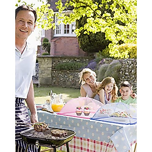 Comforer Food Cover Mesh Food Tent, 17 Inches, Nylon Covers, Pop-Up Umbrella Screen Tents, Collapsible and Reusable Patio Bug Net for BBQ, Picnics, Parties, Camping, Outdoor - 6 Colors