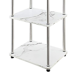 Convenience Concepts Designs2Go No Tools 5-Tier Tower, Faux White Marble/Chrome