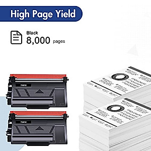 TN850 TN 850 High Yield Toner Cartridge 2 Pack Compatible Replacement for Brother TN850 TN-850 TN820 HL-L6200DW MFC-L5850DW L5900DW MFC-L5700DW HL-L5200DW MFC-L5900DW MFC-L6800DW Printer Black