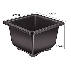 KINJOEK 15 PCS 5.1 Inch Plant Pot, Square Plastic Bonsai Training Pots, Flower Succulent Pots Container for Garden, Indoor, Home Decorative