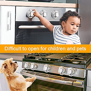 Stove Knob Covers for Child Safety Universal Size Gas Stove Knob Covers with Strong Acrylic Adhesive Baby Proof Oven Knob Covers for Kids Toddler Ranges Knob Covers (Clear)