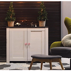 2024 New Halloween Christmas Acrylic Silicone Red and White Candy Cabinet Knob Covers Pack of 20 for Various Kitchen Cabinet Knob Covers Living Room Bedroom Cabinet Knob Covers (20 PCS)