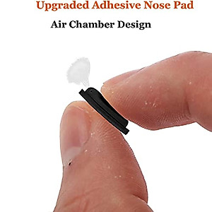 FSACLE Eyeglass Nose Pads - Soft Silicone Adhesive Glasses Nose Pad, Anti-Slip Heighten Air Chamber Nose Pads for Full Plastic Frames, 12 Pairs (Sticky Clear)