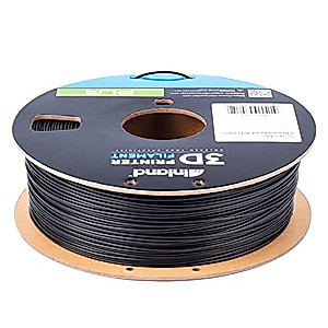 INLAND PLA 3D Printer Filament - 3D Printing PLA Filament 1.75mm, Dimensional Accuracy +/- 0.03mm - 1kg Cardboard Spool (2.2 lbs), Black PLA